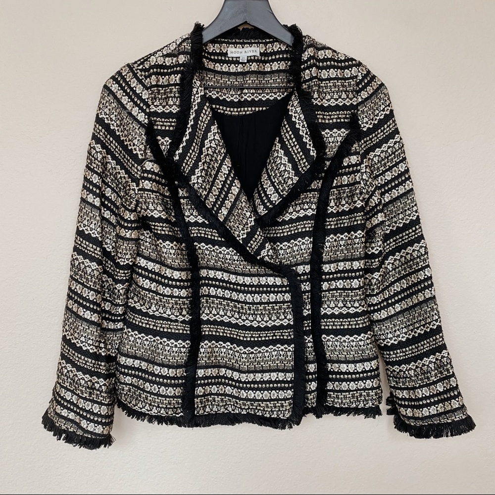 Moon River Black + Gold Tweed Jacket - Gem
